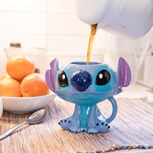 Disney Lilo & Stitch 3D Sculpted Ceramic Coffee Mug | Official Kitchen Accessories | Collectible Drinkware For Home Kitchen Bar Set | Holds 15 Ounces