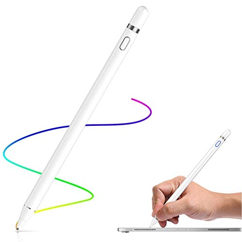 Active Stylus Pencil Compatible for Apple,Stylus Pens for Touch Screens, Capacitive Pencil for Kid Student Drawing, Writing,High Sensitivity,for Touch Screen Devices Tablet,Smartphone (White)