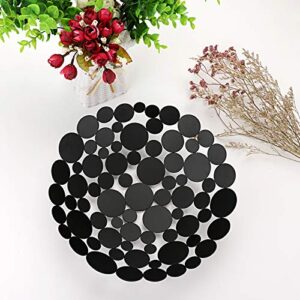 OwnMy Metal Fruit Bowl Basket Creative Table Centerpiece Fruit Stand Decorative Countertop Fruit Holder for Kitchen Counter, Iron Large Fruit Plate Round Storage Tray for Bread Snacks Candy (Black)