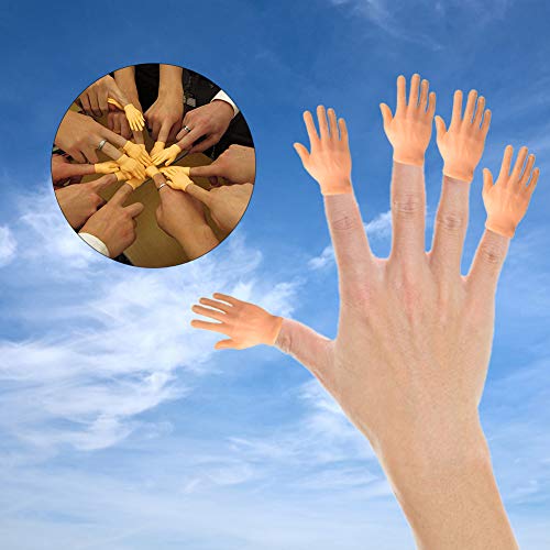 PHEZEN Hand Finger Puppet, 10 Pack Portable Tiny Hands, Little Finger Props for Hands, Mini Hand Puppet with Left Hands and Right Hands for Game Party, Mini Prank Hand & Gag Gifts for Adults