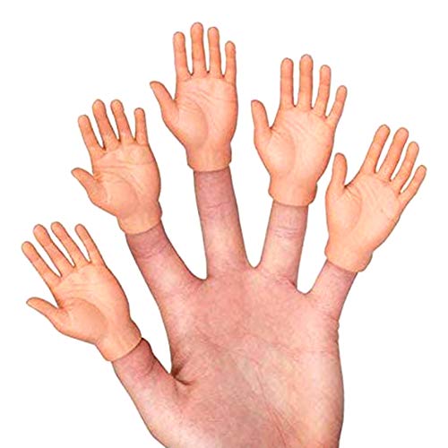 PHEZEN Hand Finger Puppet, 10 Pack Portable Tiny Hands, Little Finger Props for Hands, Mini Hand Puppet with Left Hands and Right Hands for Game Party, Mini Prank Hand & Gag Gifts for Adults