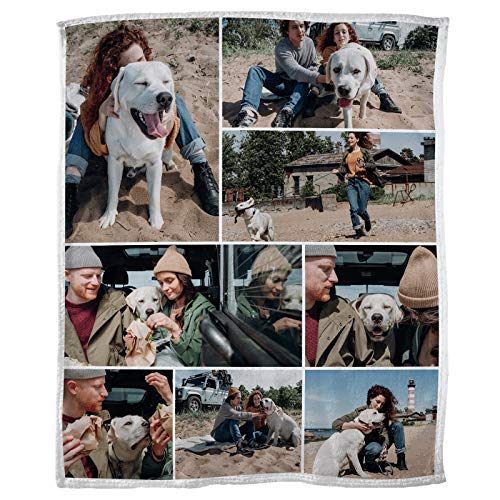 Customized Blanket Personalized Photo Throws Blanket for Kids or Adults, Custom Photo Blanket for Christmas, Birthday Gifts, Put Your Photo on a Plush Blankets 50x60 inch, 6 Photos Collage