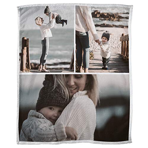 Customized Blanket Personalized Photo Throws Blanket for Kids or Adults, Custom Photo Blanket for Christmas, Birthday Gifts, Put Your Photo on a Plush Blankets 50x60 inch, 6 Photos Collage