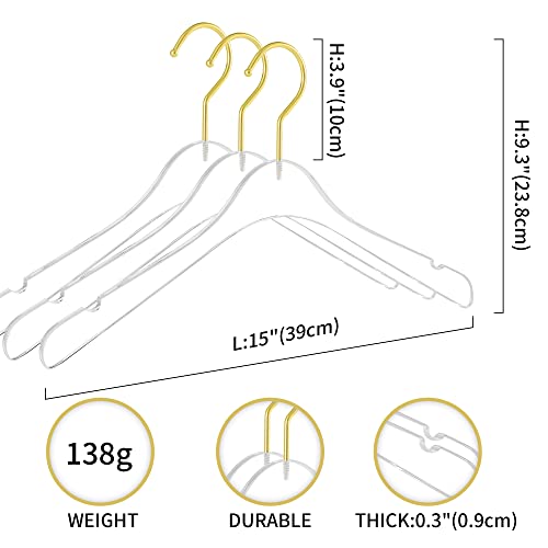 15 Pack Acrylic Hangers Clear and Gold Hangers Premium Quality Clear Acrylic Clothes Hangers Clothing Standard Hangers