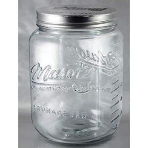 grant howard 51092 136 ounce classic wide mouthed embossed glass mason storage jar storage container with airtight screw on closing lid