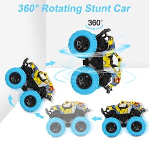 M SANMERSEN Car Toys for Boys 3-5 Years Old - Monster Toys Truck 2 Pack 360° Rotating Stunt Cars - Toddler Car Toys for Boys Girls Birthday Christmas Party Gifts