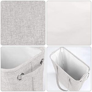 DYD Slim Laundry Basket with Handles Collapsible Linen Hampers for Bedroom Storage Built-in Lining with Detachable Brackets Well-Holding Foldable Laundry Hamper for Toys Clothing Organization