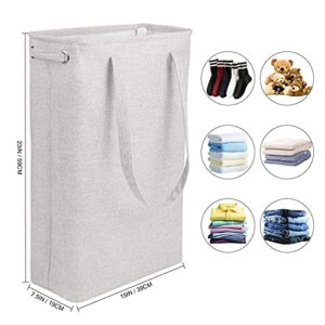 DYD Slim Laundry Basket with Handles Collapsible Linen Hampers for Bedroom Storage Built-in Lining with Detachable Brackets Well-Holding Foldable Laundry Hamper for Toys Clothing Organization