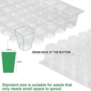 MIXC Seedling Trays Seed Starter Tray, 5-Pack Mini Propagator Plant Grow Kit Greenhouse with Humidity Vented Domes and Base for Seeds' Starting (40 Cells Per Tray, Total 200 Cells), Black