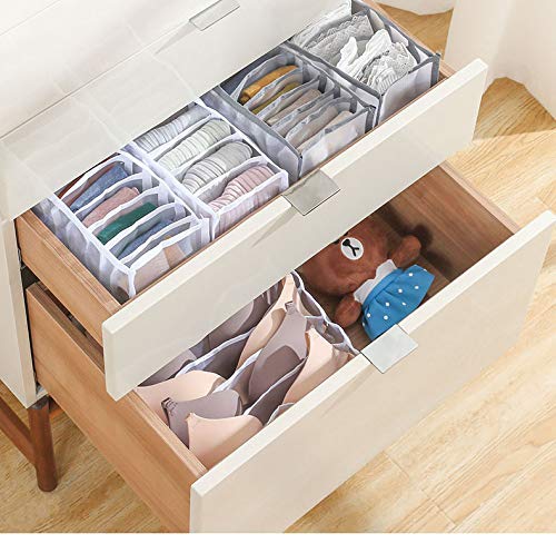 TOPARCHERY Underwear Organizer, 3 Set Foldable Bra Underwear Organizer Drawer Divider Storage Organizer for Underwear, Socks, Ties, Bras, Women Underwear Storage Compartment Box (White)