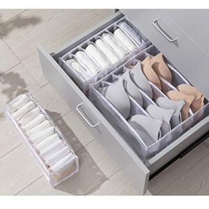 TOPARCHERY Underwear Organizer, 3 Set Foldable Bra Underwear Organizer Drawer Divider Storage Organizer for Underwear, Socks, Ties, Bras, Women Underwear Storage Compartment Box (White)