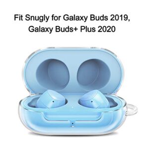 Fintie Case for Samsung Galaxy Buds Plus (2020) / Samsung Galaxy Buds (2019), Protective Hard Cover Skin with Keychain Carabiner Support Wireless Charging (Crystal Clear)