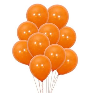 100 pack orange balloons 12 inch round helium pearl balloons for wedding birthday christmas halloween party decoration (orange)