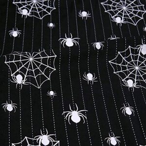 loogool halloween theme cotton fabric diy patchwork craft cotton fabric for sewing 18x43 inch (45x110 cm) spider web