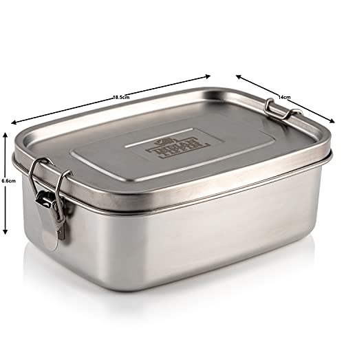 Indian-Tiffin Stainless Steel Large Single Layer Rectangular LunchBox (Large)