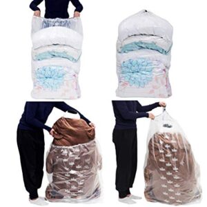 4 pieces of Dust Cover Big Plastic Drawstring Bags Multi-Purpose for Storage and Keeping Luggage, Big Dolls, Blankets, Pillows, Suitcase Good for Household Organizing Reusable (L (79x115 cm))