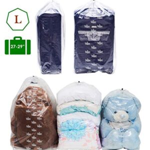 4 pieces of Dust Cover Big Plastic Drawstring Bags Multi-Purpose for Storage and Keeping Luggage, Big Dolls, Blankets, Pillows, Suitcase Good for Household Organizing Reusable (L (79x115 cm))