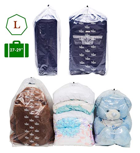 4 pieces of Dust Cover Big Plastic Drawstring Bags Multi-Purpose for Storage and Keeping Luggage, Big Dolls, Blankets, Pillows, Suitcase Good for Household Organizing Reusable (L (79x115 cm))