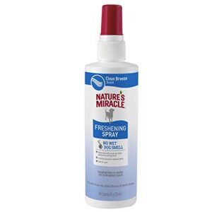 nature's miracle freshening spray for dogs clean breeze scent 8 ounces, helps neutralize pet odors