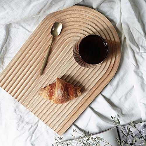 Decorative Wood Charcuterie Board, Wooden Serving Board, Kitchen Shelf Decor (Oval)