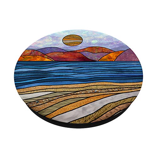 The Sea, The Beach & The Mountains Sun - Happy Nature PopSockets PopGrip: Swappable Grip for Phones & Tablets