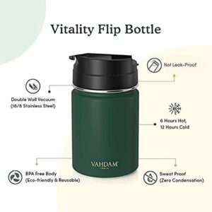 Stainless Steel Tumbler 8.8oz/260ml - Green | Vacuum Insulated, Double Wall, Sweat-proof Sipper Bottle with Lid for Hot and Cold Drinks | Travel Coffee Sports Bottle