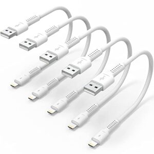 6 inch iphone charge cable short, 0.5ft 5pack usb to lightning cord for fast charging stations compatible with apple iphone 12 11 pro max xs 8 7 6 5 plus, ipad air/mini