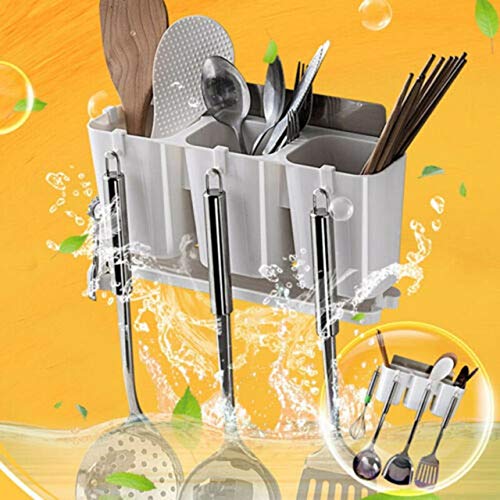 ZSQAI Kitchen Shelves Seamless with Hook Cutlery Drainer Storage Box Chopsticks Cage Kitchen Shelves Refrigerator Magnetic Storage Box