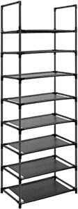 easyhouse 8 tier metal sturdy shoe rack for entryway/closet, stores 16-20 pairs of shoes, multi-use shelf organizer for space saving storage