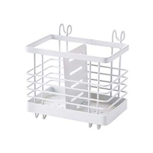 zsqai hanging spoon chopsticks fork iron storage basket kitchen rack cutlery holder cutlery stand countertop shelf rack holder (color : white)