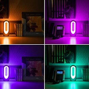 Enbrighten Color Changing LED Lamp, Modern Night, Dimmable Whites & Vibrant RBG Colors, Dorm Essentials, Ideal for Home Office, Gaming, Bedroom, Kids Room, Reading Light, 49632, Plastic, White