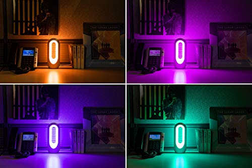 Enbrighten Color Changing LED Lamp, Modern Night, Dimmable Whites & Vibrant RBG Colors, Dorm Essentials, Ideal for Home Office, Gaming, Bedroom, Kids Room, Reading Light, 49632, Plastic, White