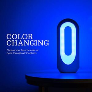 Enbrighten Color Changing LED Lamp, Modern Night, Dimmable Whites & Vibrant RBG Colors, Dorm Essentials, Ideal for Home Office, Gaming, Bedroom, Kids Room, Reading Light, 49632, Plastic, White