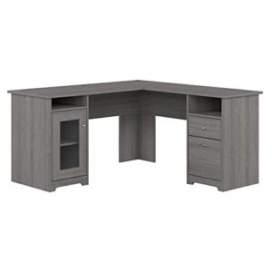 bush furniture cabot 60w l shaped computer desk in modern gray