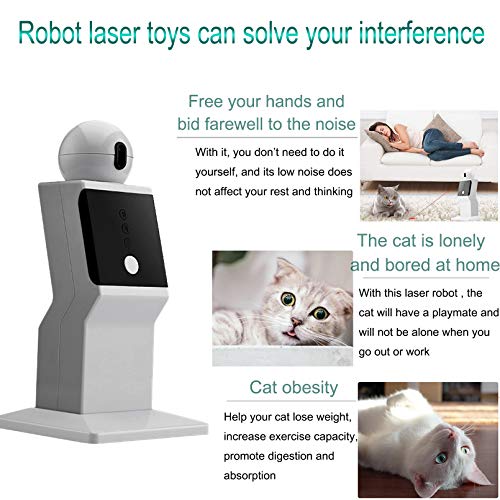 LASOCUHOO Cat Laser Toy Automatic, Random Moving Interactive Laser Cat Toy for Indoor Cats, Kittens, Cat Red Dot Exercising Toy, Fit for Most Cats