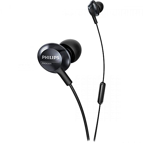 PHILIPS Pro Wired Earbuds, in Ear Headphones with Mic Powerful Bass, Hi-Res Audio, Comfort Fit, Lightweight Ear Phones with Microphone