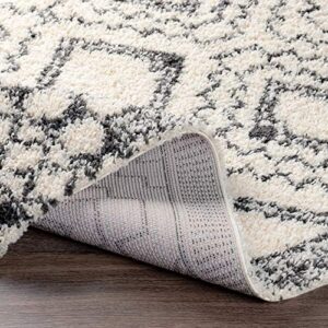 Artistic Weavers Moroccan Soft Ana Maria Shag Area Rug, 7'10" x 10', Cream/Charcoal