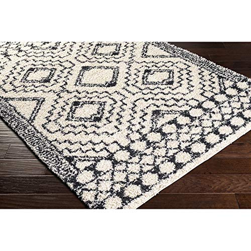 Artistic Weavers Moroccan Soft Ana Maria Shag Area Rug, 7'10" x 10', Cream/Charcoal