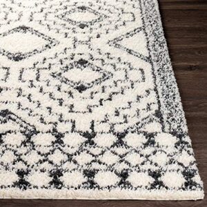 Artistic Weavers Moroccan Soft Ana Maria Shag Area Rug, 7'10" x 10', Cream/Charcoal