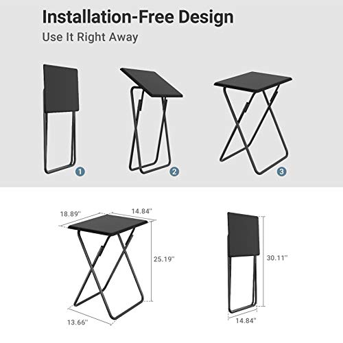 AMERIERGO Folding Table - No Assembly Required TV Tray for Eating on The Couch, Stable Dinner Foldable Table, Snack Coffee End Table Small Table Easy Storage for Living Room & Bedroom