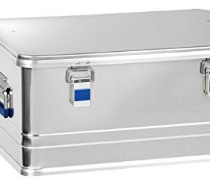 Hünersdorff 452150 Aluminium Box Professional 48 Litres Waterproof with Rubber Seal Lightweight Stable Folding Handles Preparation for Locks Silver