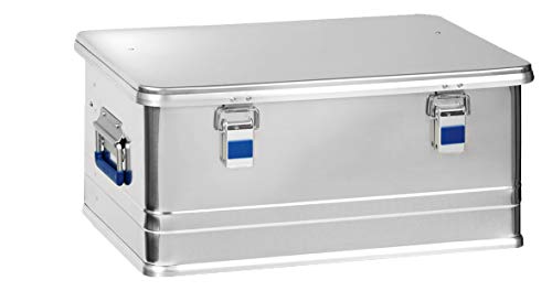 Hünersdorff 452150 Aluminium Box Professional 48 Litres Waterproof with Rubber Seal Lightweight Stable Folding Handles Preparation for Locks Silver