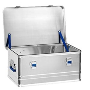 Hünersdorff 452150 Aluminium Box Professional 48 Litres Waterproof with Rubber Seal Lightweight Stable Folding Handles Preparation for Locks Silver