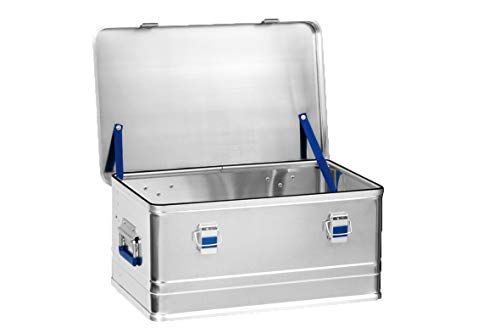 Hünersdorff 452150 Aluminium Box Professional 48 Litres Waterproof with Rubber Seal Lightweight Stable Folding Handles Preparation for Locks Silver