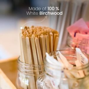 SPIXIR Coffee Stirrers Disposable Wooden Coffee Stir Sticks - Biodegradable Eco-Friendly Round-End Birchwood 5.5 Inches Large Wooden Stir Sticks - Pack of 500 Wood Stir Sticks