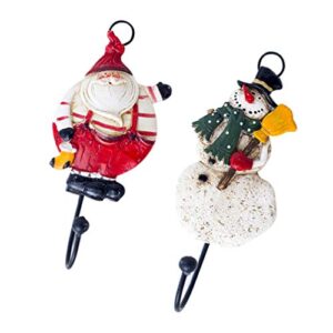 doitool 2pcs christmas decorative hooks hat rack hanger wall mounted christmas stocking holder towel hooks for hanging keys hats bags robe entryway