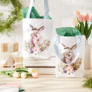 DII Easter Basics Collection Springtime Kitchen Essentials, Gift Bag Set, 9x8.5x3", Garden Bunny Rabbit, 2 Piece