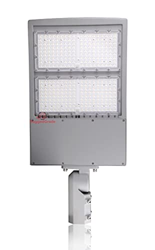 300 Watt LED NextGen II Parking Lot Lights – 40,000 Lumens – Super Efficiency 130 Lumen to Watt - 5000K - with Photocell - Silver/Gray Housing