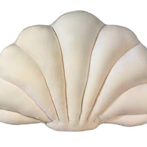 Shell Pillow in A Luxurious Fabric. Decorative Seashell Cream Throw Pillow for Bed or Couch. Perfect Nautical Decor Pillows for Beach Home Decor. 18 X 13 Inches – Ideal Accent Pillows