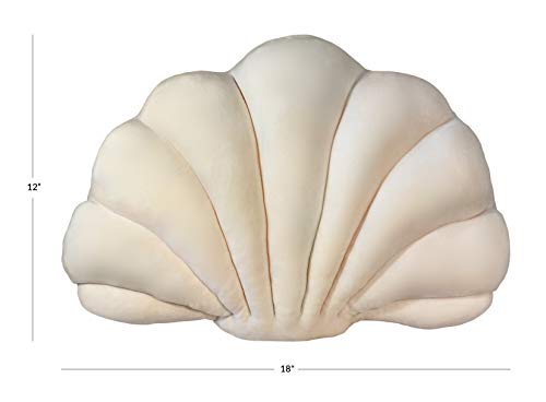 Shell Pillow in A Luxurious Fabric. Decorative Seashell Cream Throw Pillow for Bed or Couch. Perfect Nautical Decor Pillows for Beach Home Decor. 18 X 13 Inches – Ideal Accent Pillows